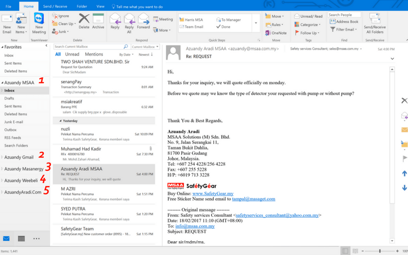 Microsoft Outlook Email - AzuandyAradi.Com